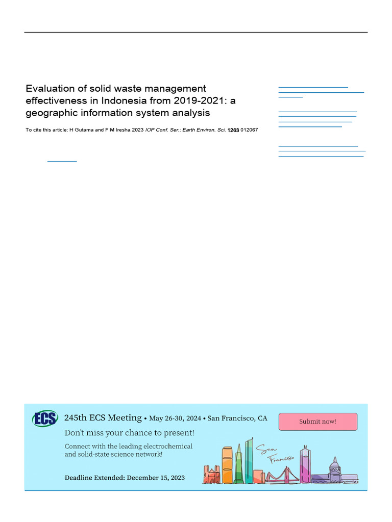 Evaluation of Solid Waste Management Effectiveness | PDF | Waste ...