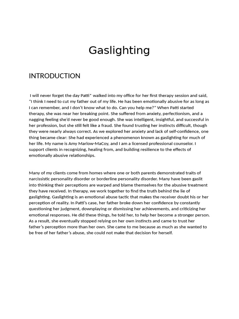 Understanding Gaslighting and Its Impact | PDF | Personality Disorder ...