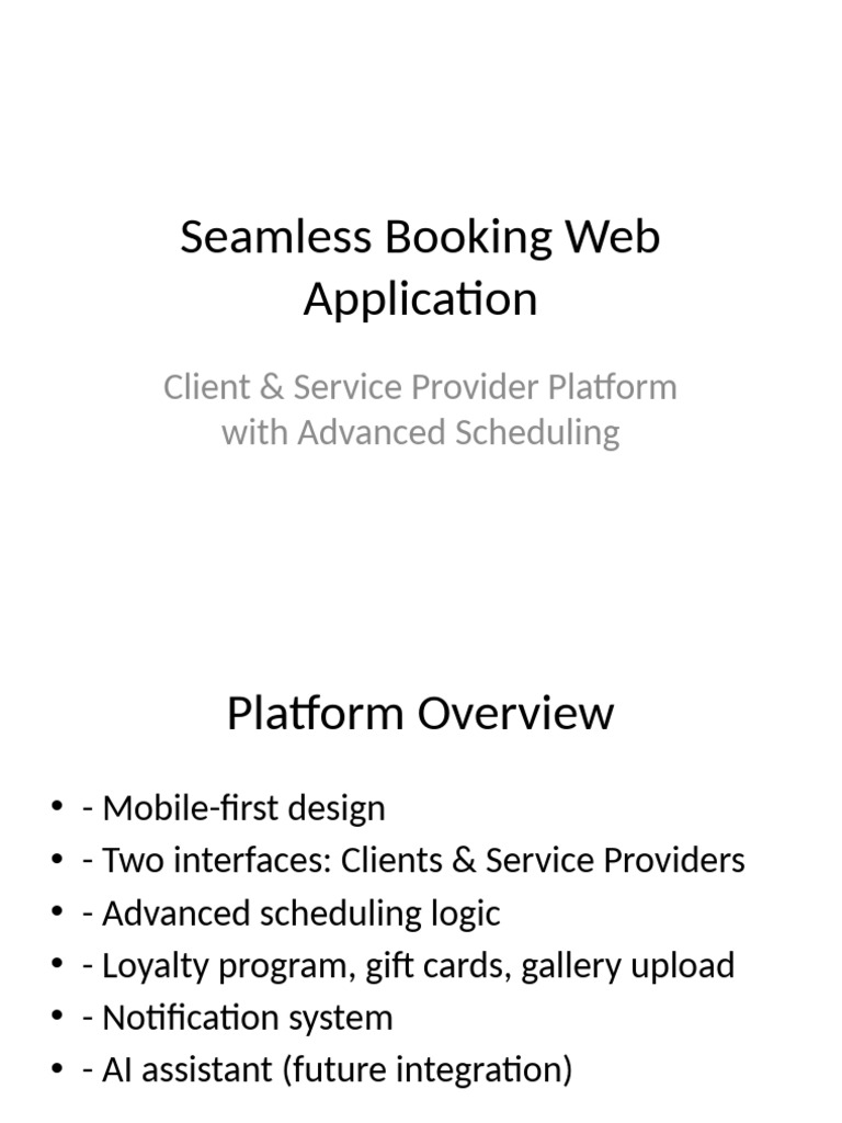Seamless Booking App Overview | PDF