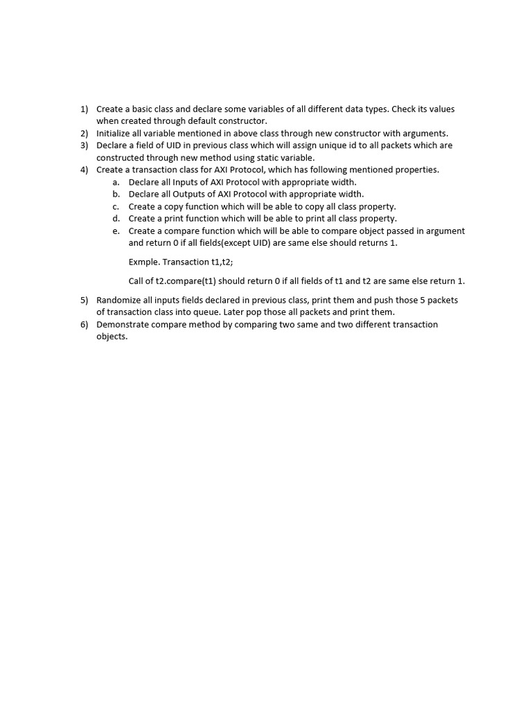 EiTRA SV Basic OOPs Assignment | PDF