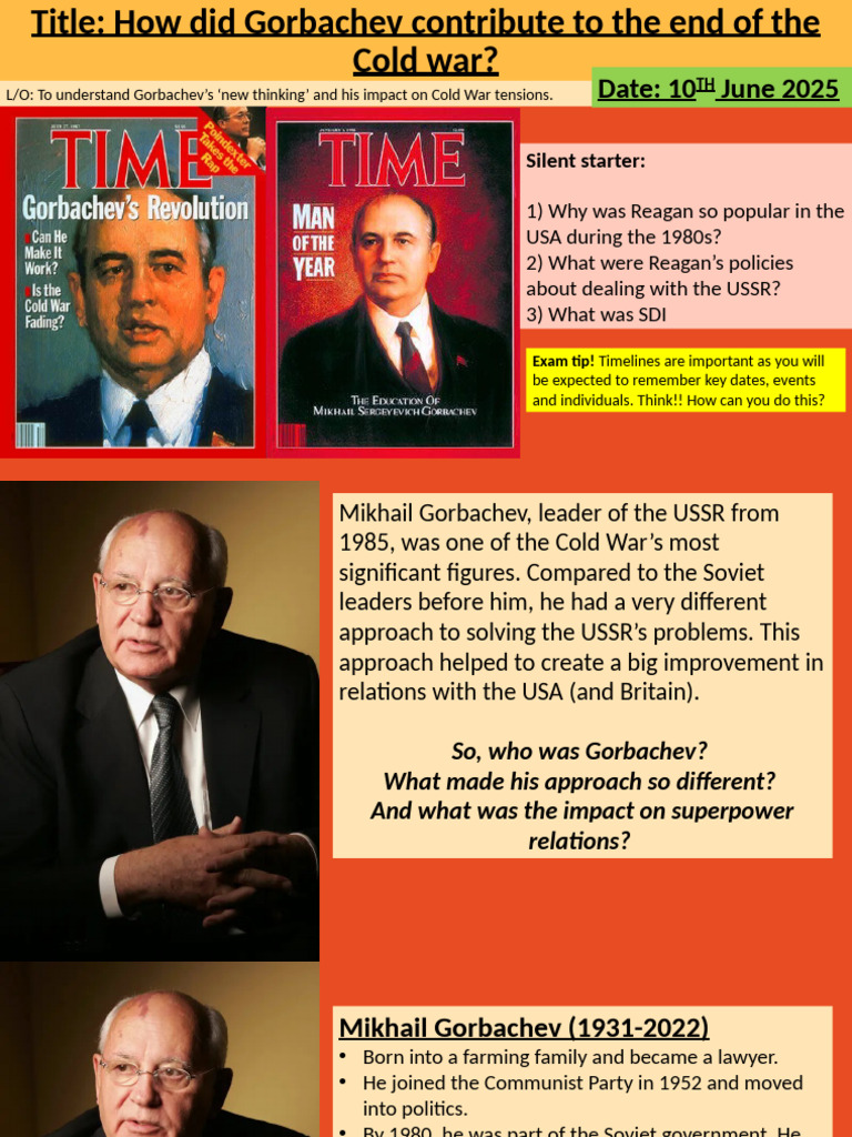 Gorbachev's Role in Ending the Cold War | PDF | Mikhail Gorbachev ...