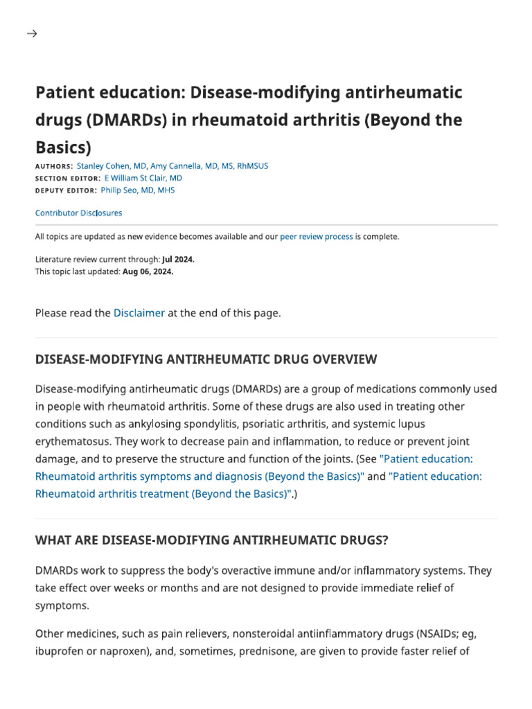 Dmard - in Ra 2024 | PDF