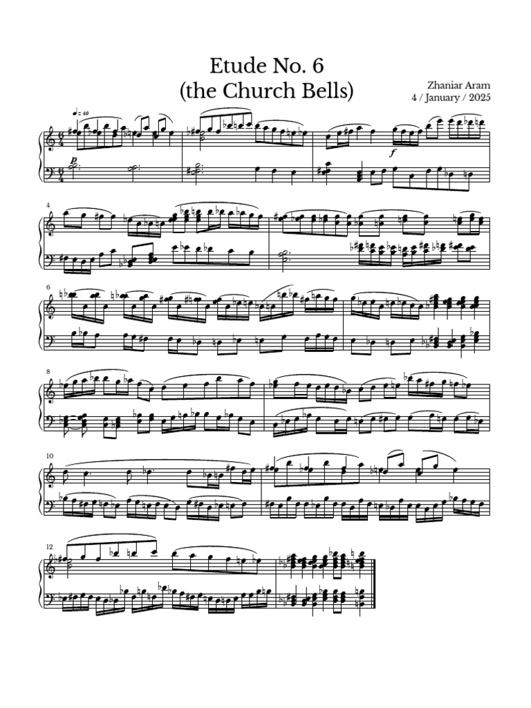 Zhaniar Aram Etude No. 6 B minor (Chruch Bells) | PDF
