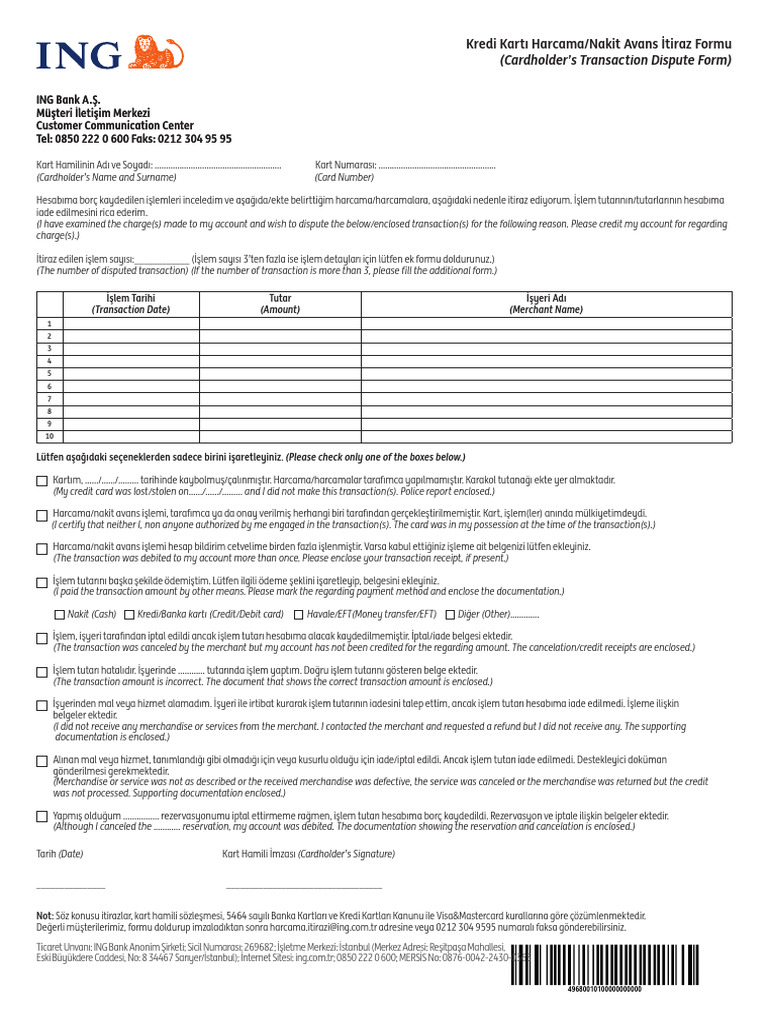 Harcama Itiraz Formu | PDF