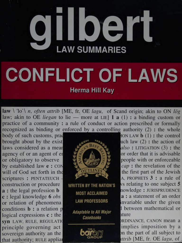 Gilbert Law Summaries - Conflict of Laws - Kay, Herma Hill | PDF ...