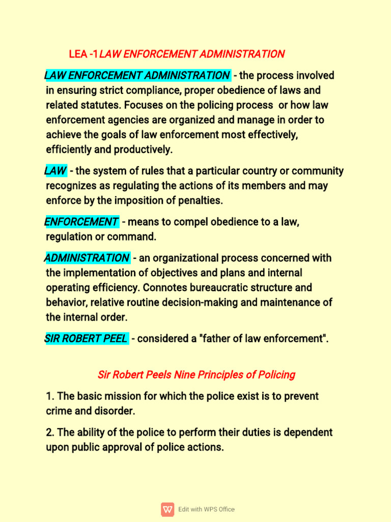 Lea - 1 Law Enforcement & Cflm1 & Cflm-2-Kdb | PDF | Police | Hierarchy