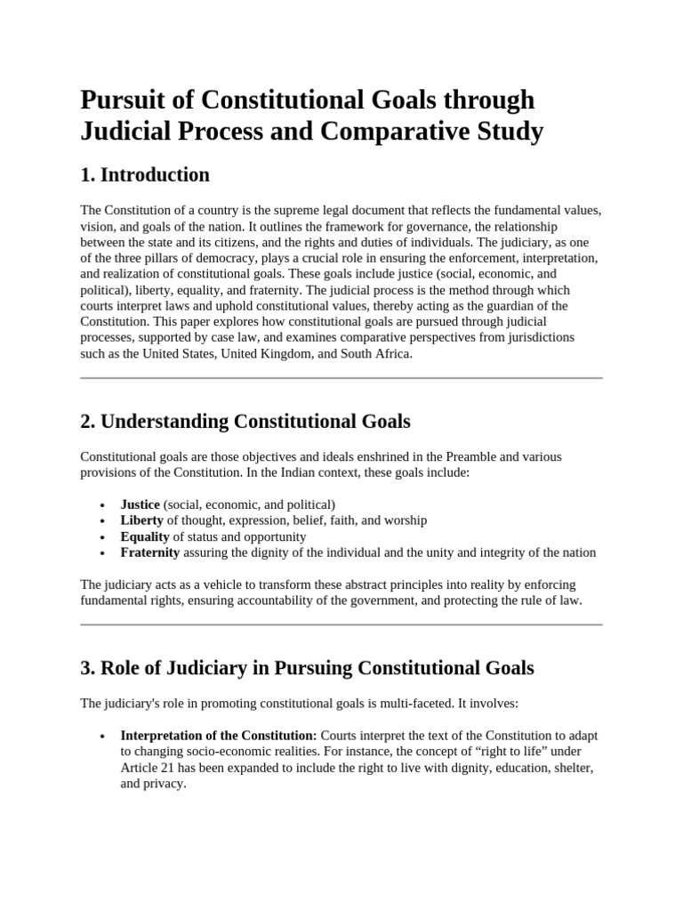 Pursuit of Constitutional Goals Through Judicial Process and ...