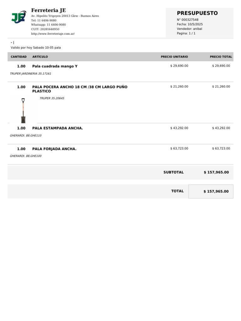 Valido Por Hoy Sabado 10-05 Pala | PDF