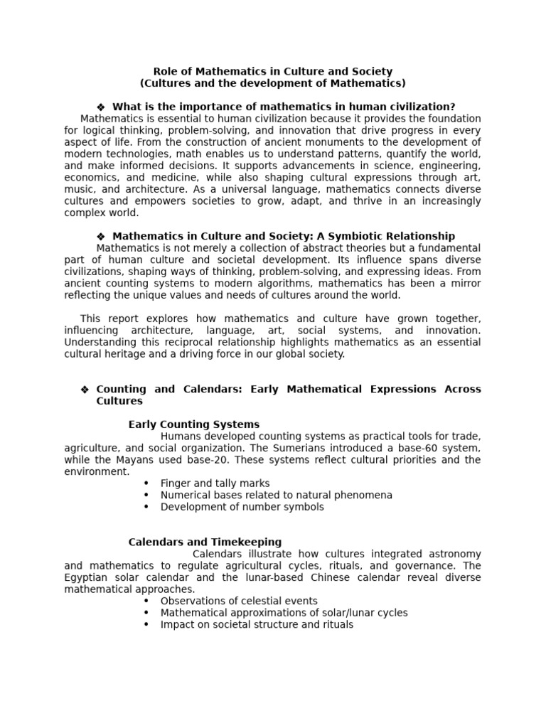 Mathematics: Culture's Driving Force | PDF | Mathematics | Geometry
