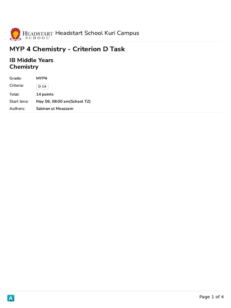 MYP 4 Chemistry - Criterion D Task (ATPQGV) | PDF | Transport | Petroleum
