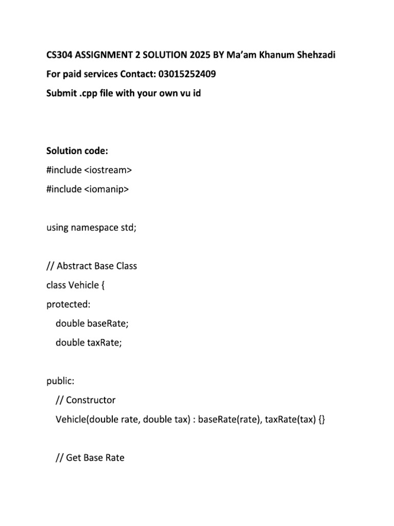 Cs304 Assignment 2 Solution 2025 by Khanum | PDF