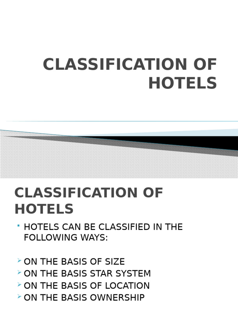 Classification of Hotels | PDF | Hotel