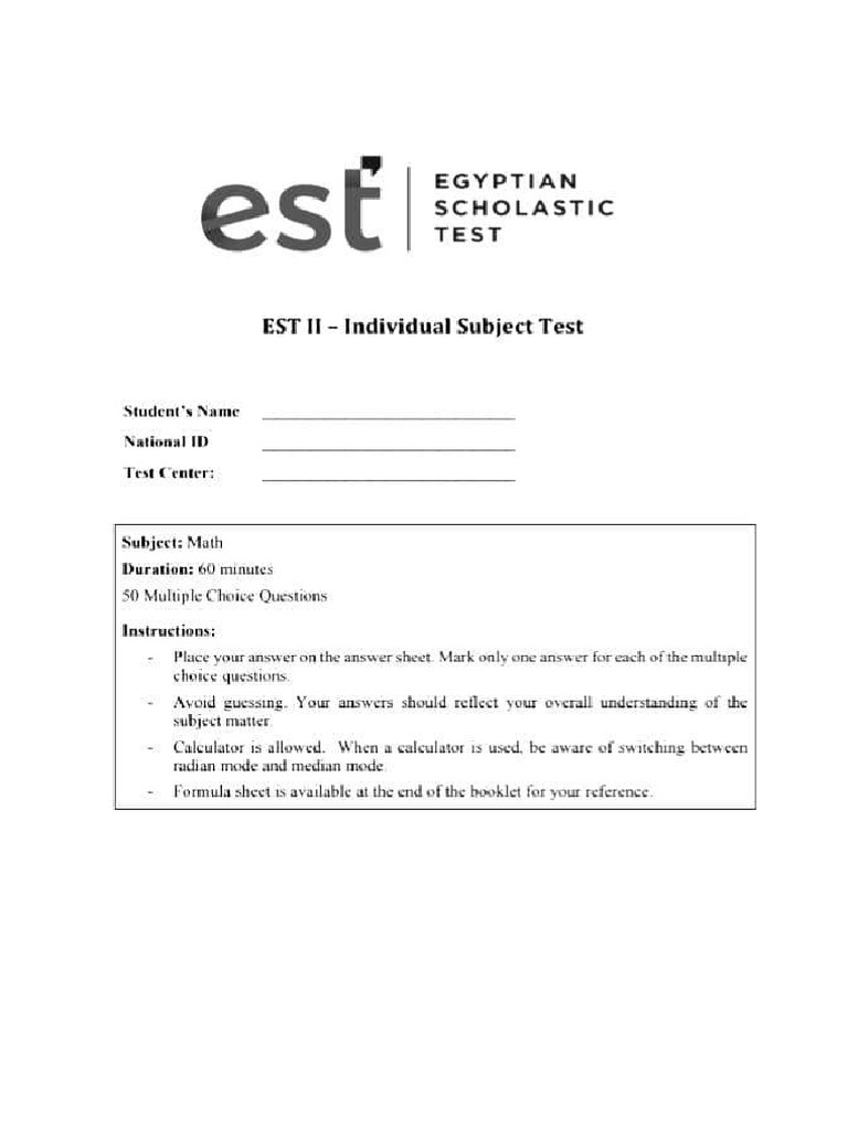 EST2 Oct 20 Exam | PDF