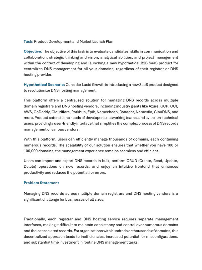 Lucid Growth Product Manager Task Round | PDF | Domain Name System ...
