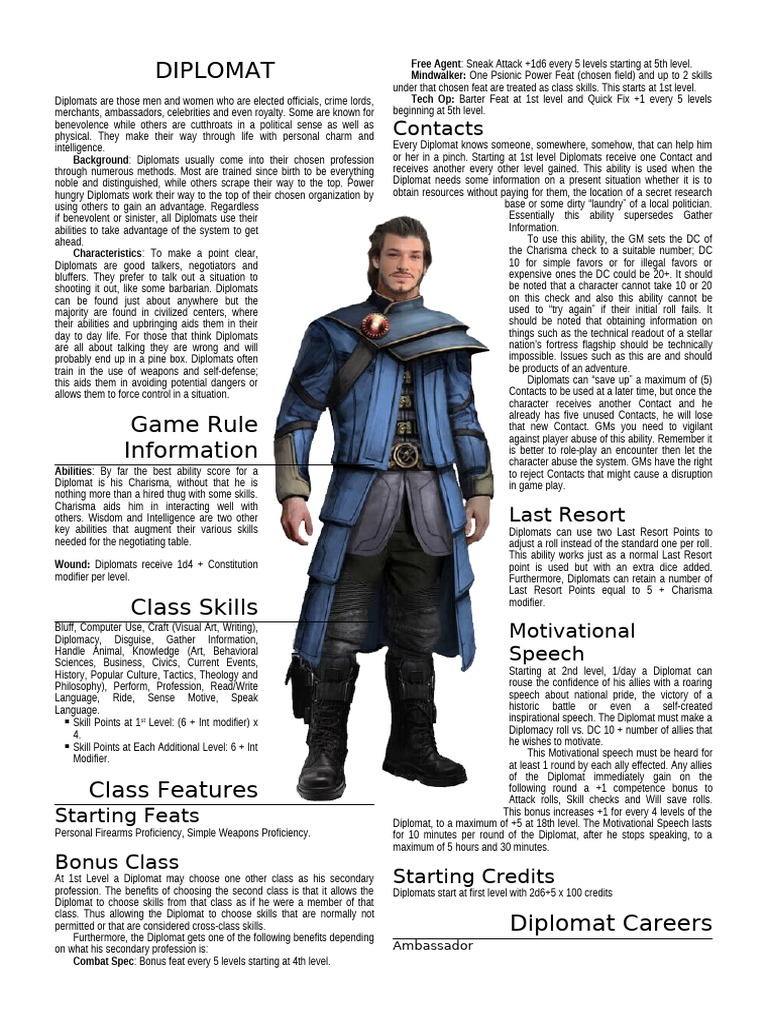 D&D Diplomat Class Overview | PDF