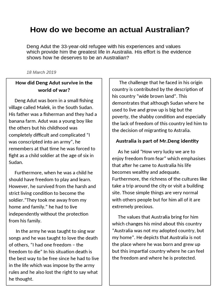 How Do We Become An Actual Australian | PDF
