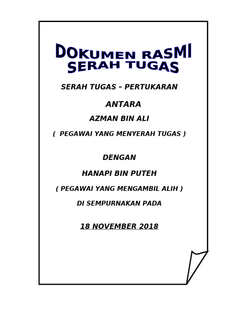 Serah Tugas Guru Besar Azman | PDF