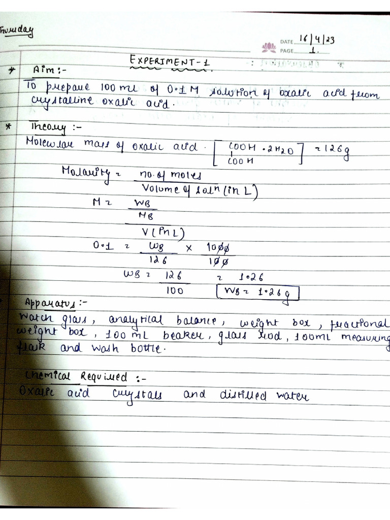 Chemistry Practical. | PDF