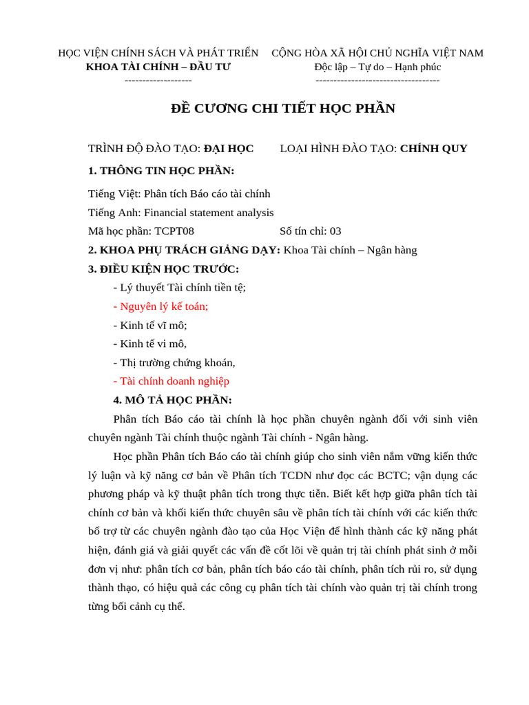 DCHP Phan Tich BCTC | PDF