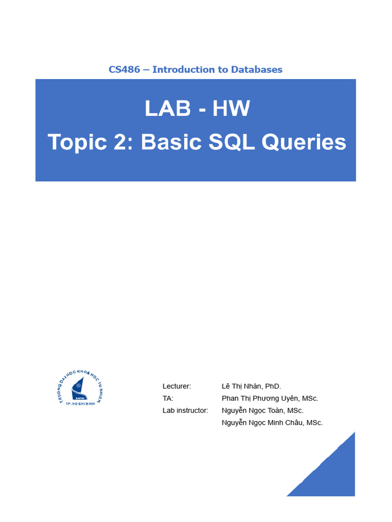 (HW) Topic02 BasicSQLQueries | PDF