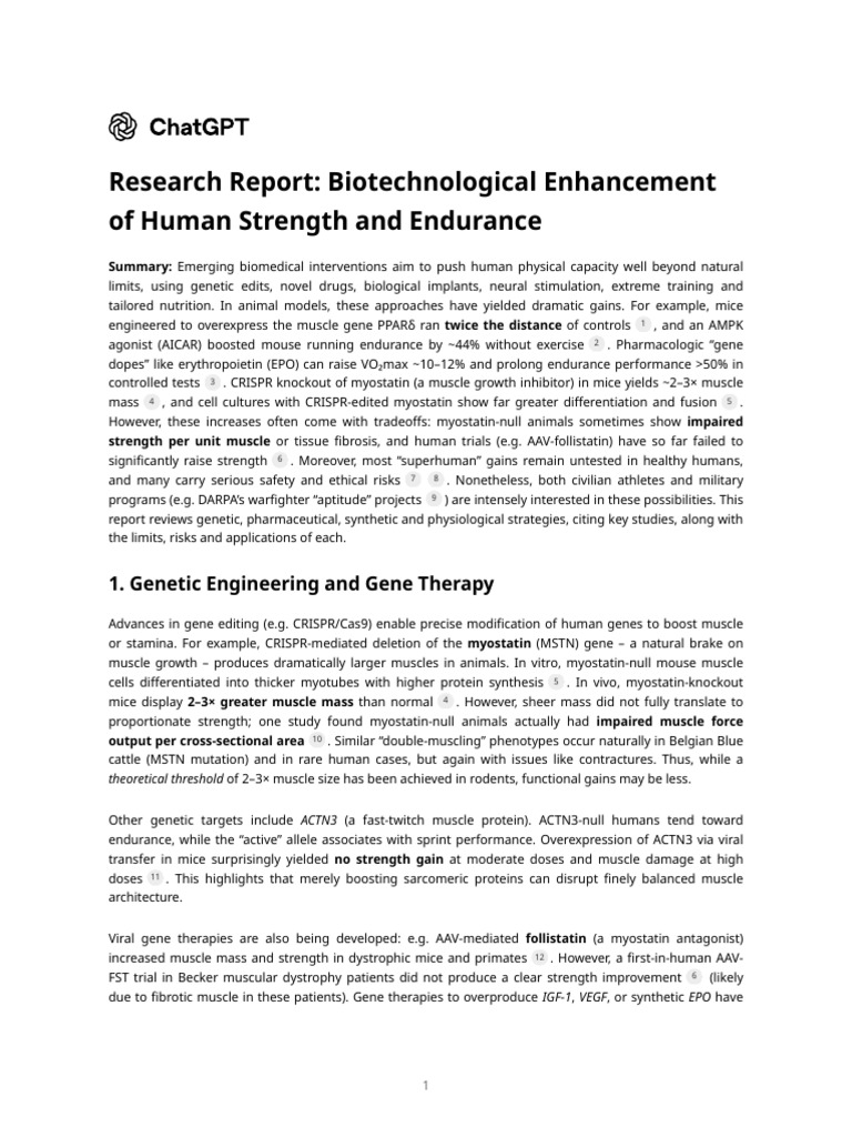 Research Report - Biotechnological Enhancement of Human Strength and ...