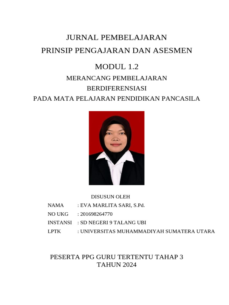 Jurnal Pembelajaran Modul 1.2 Eva Marlita Sari | PDF