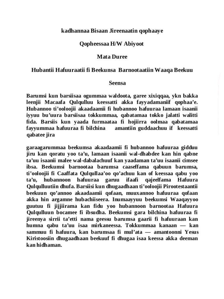 Garee Bisaan Jirernnaa - 1 | PDF