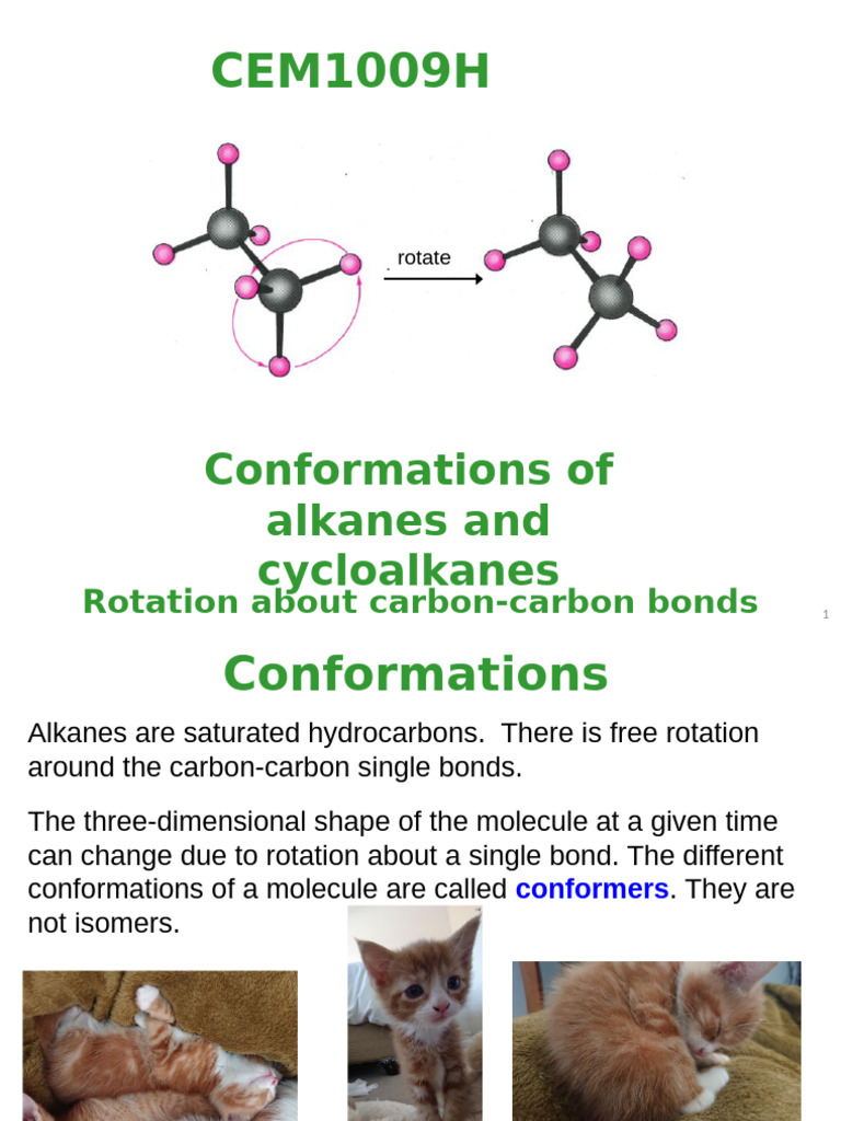 3 CEM1009H Conformation of Alkanes - Rotation About C-C Bonds | PDF ...