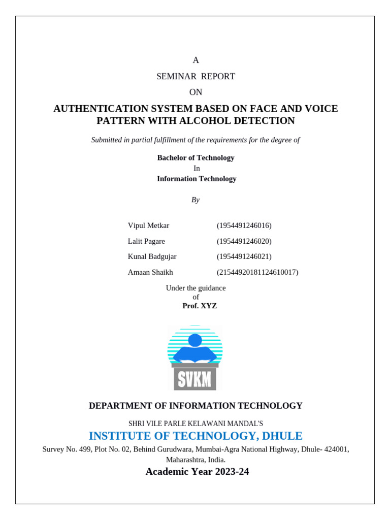 Front Pages - Project Report | PDF | System | Applied Mathematics