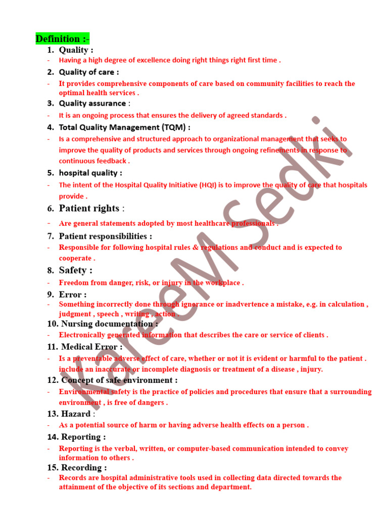 Yearly Nursing Quality Inspection Plan | PDF | Patient Safety | Medical ...