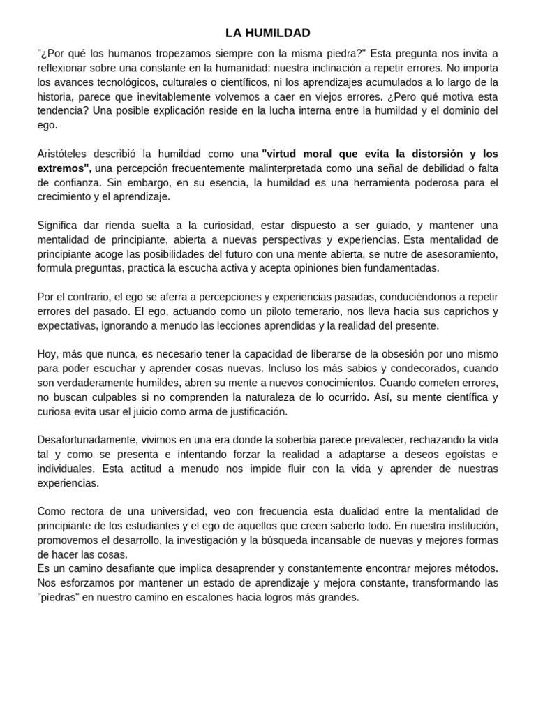 La Humildad | PDF | Mente | Aprendizaje