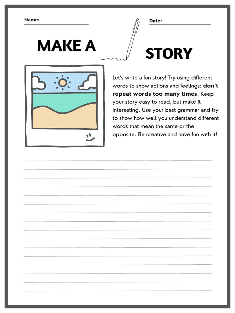 Grammar Ability Write A Story | PDF
