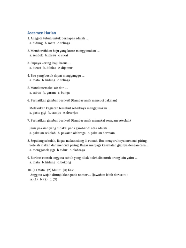 Pas Kelas 1 2025 | PDF