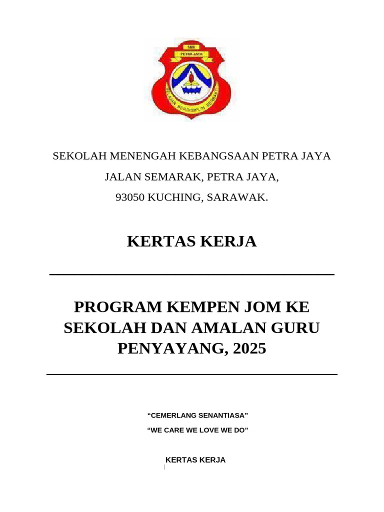Kertas Kerja Format Minta Duit Orientasi 2025 | PDF