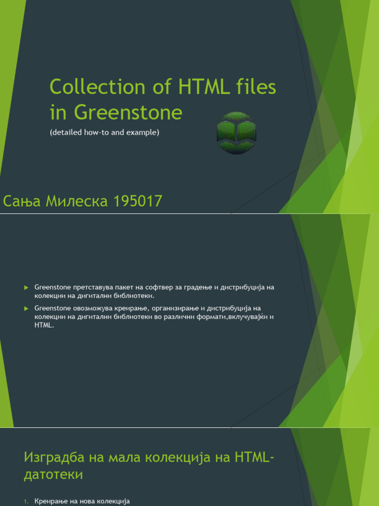 Collection of HTML Files in Greenstone | PDF