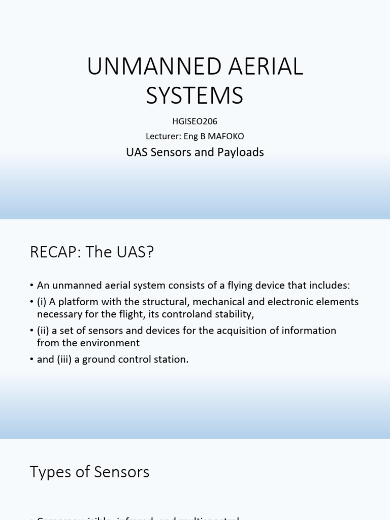 2. Uas Sensors and Payloads | PDF | Infrared | Image Resolution