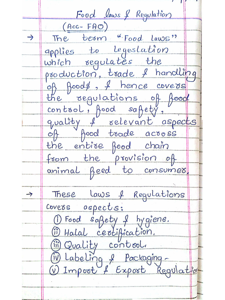 Food Laws and Regulations | PDF
