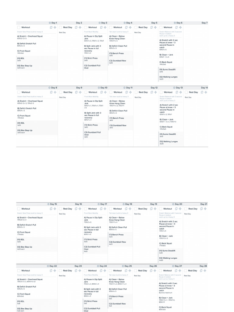 Masters 4 Day Block 1 Sheet1 | PDF
