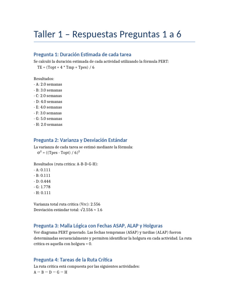 Taller1 Preguntas1a6 EHSA | PDF