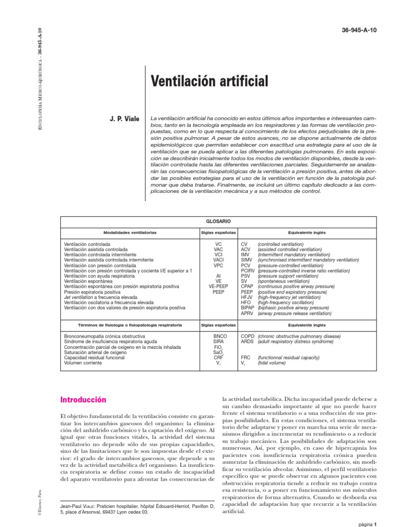 Ventilación artificial