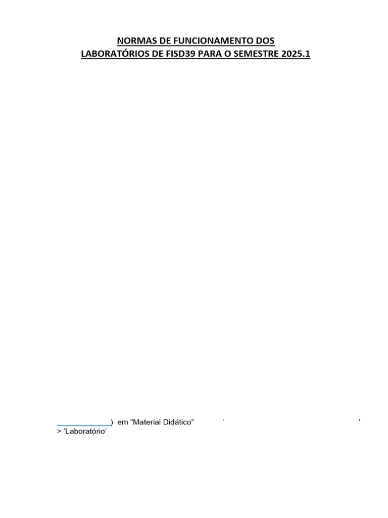 Normas para Laboratórios FIS D39 2025.1 | PDF