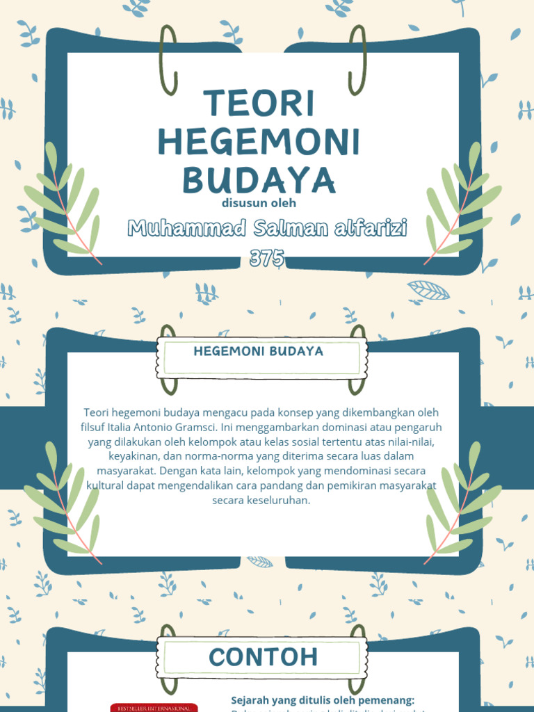 375 - Muhammad Salman Alfarizi - Teori Hegemoni Budaya | PDF
