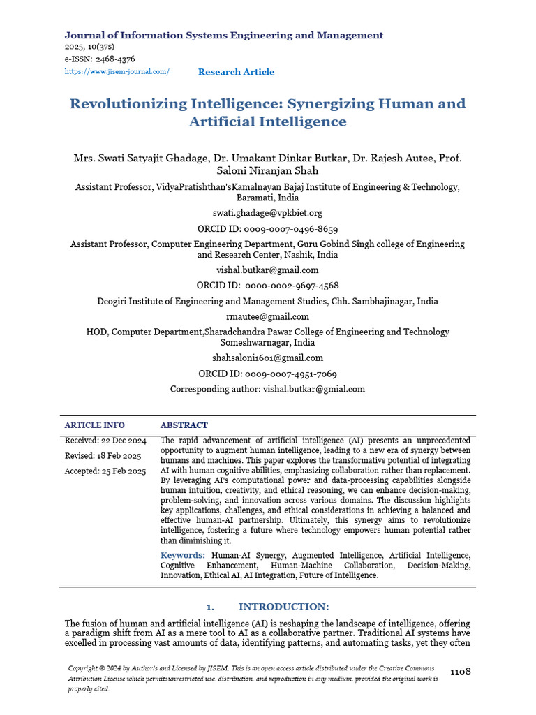 Revolutionizing Intelligence Research Paper | PDF | Artificial ...