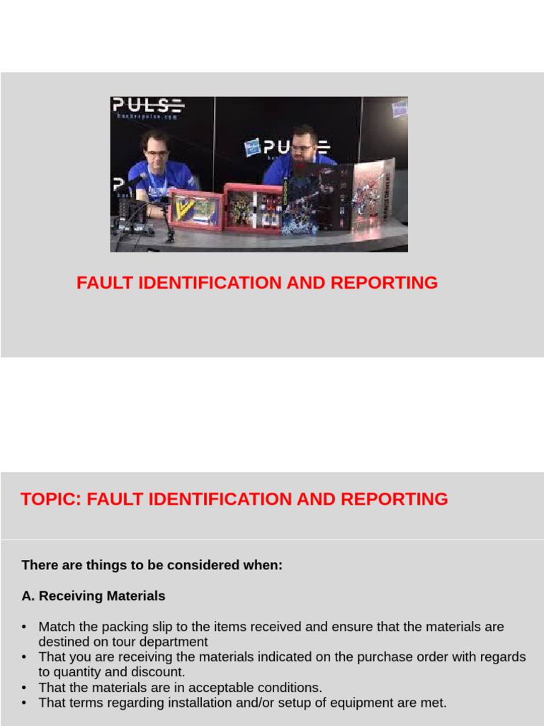 LECTURE 1.1-1b - FAULT IDENTIFICATION AND REPORTING | PDF
