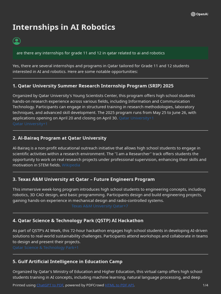 Internships in AI Robotics | PDF | Artificial Intelligence | Intelligence (AI) & Semantics