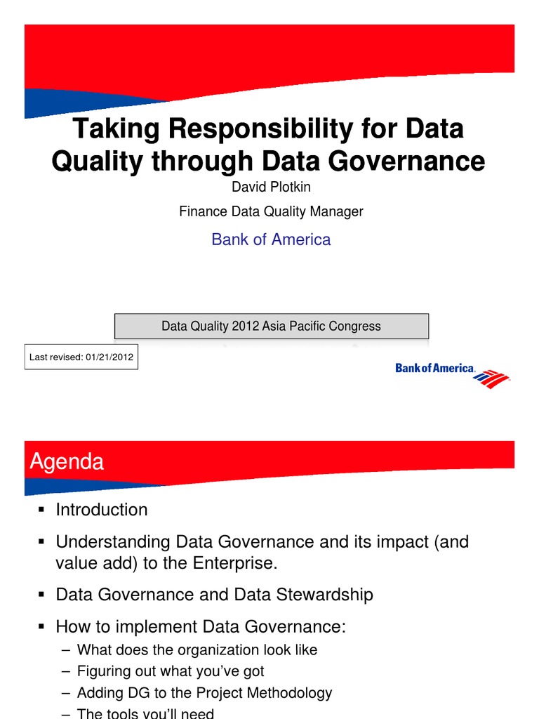 David Plotkin | PDF | Data Quality | Governance