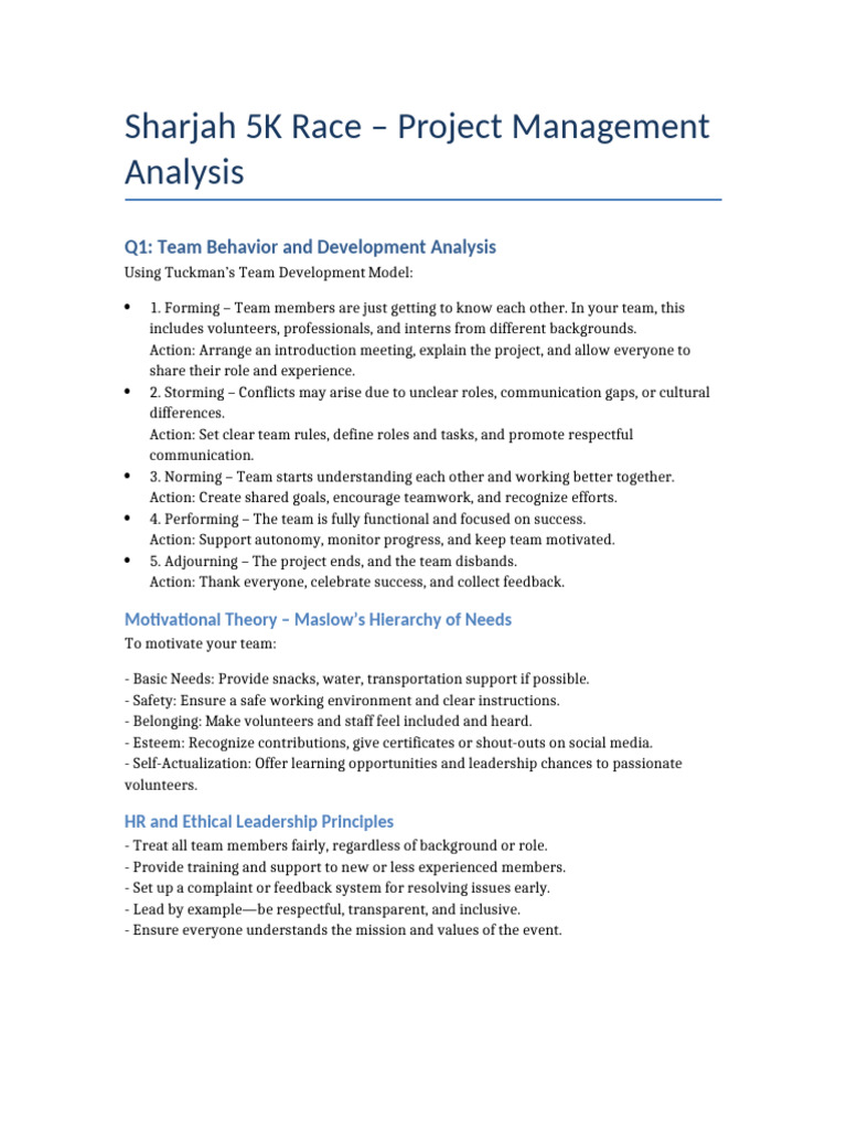 Sharjah 5K Race Project Management | PDF | Motivation | Motivational