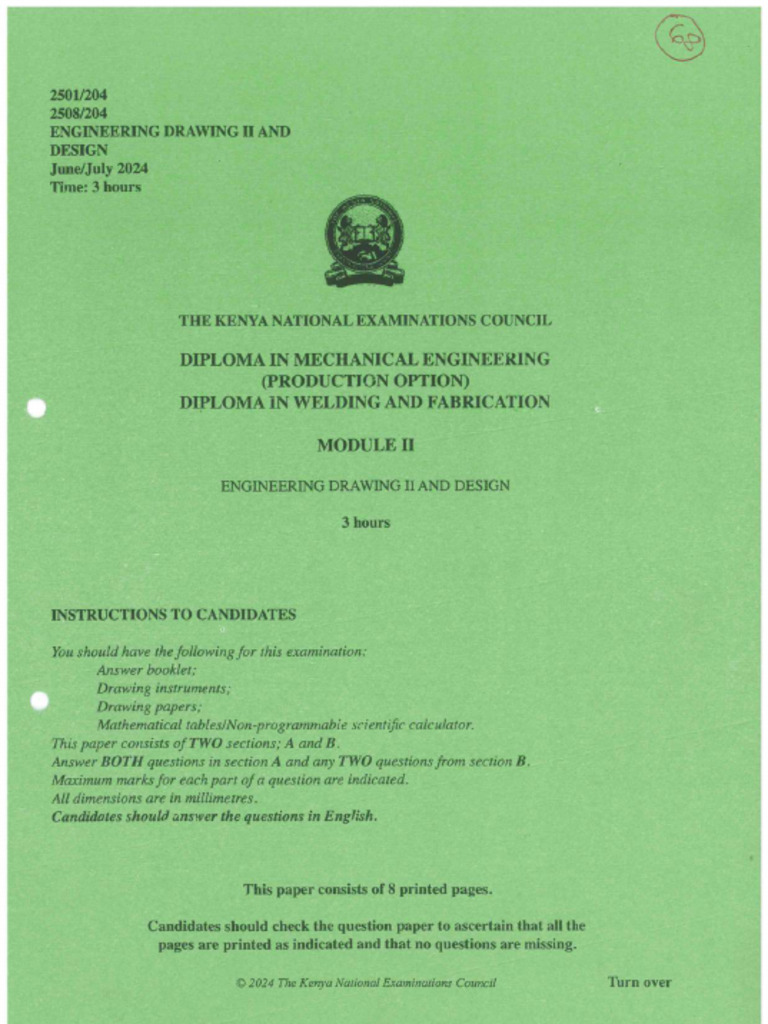 03 Engineering Drawing II and Design July 2024 - Compressed | PDF