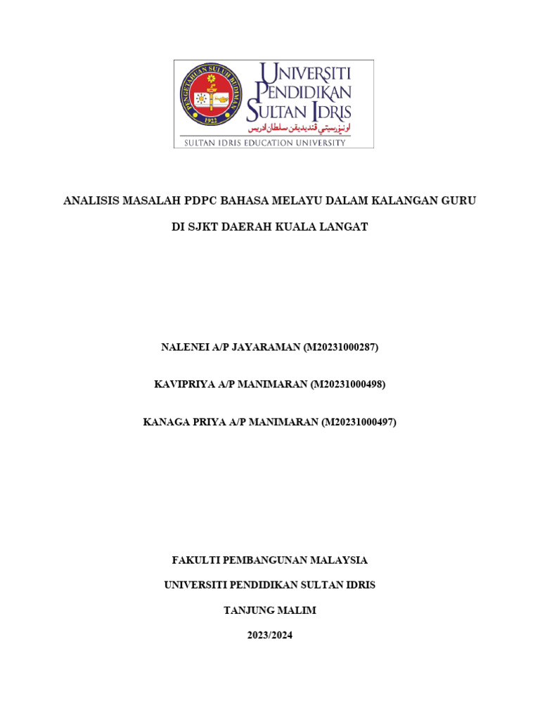 Proposal Kertas Projek - DR Sathish | PDF