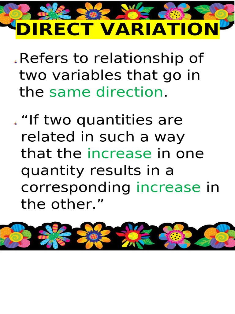DEMO Direct Variation | PDF